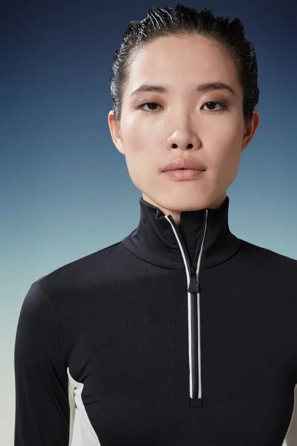 Moncler Half-zip High Neck Sweater - Black