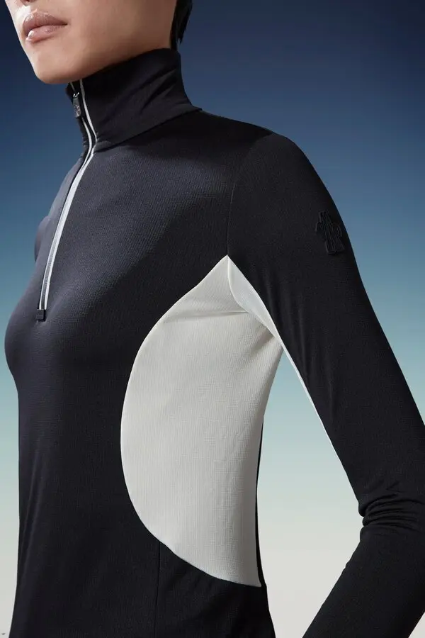 Moncler Half-zip High Neck Sweater - Black