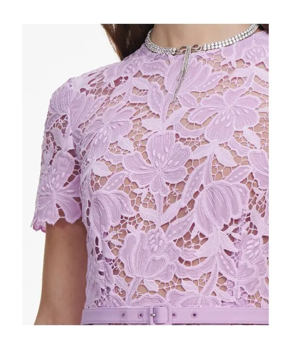 SELF-PORTRAIT Lilac Lace Midi Dress