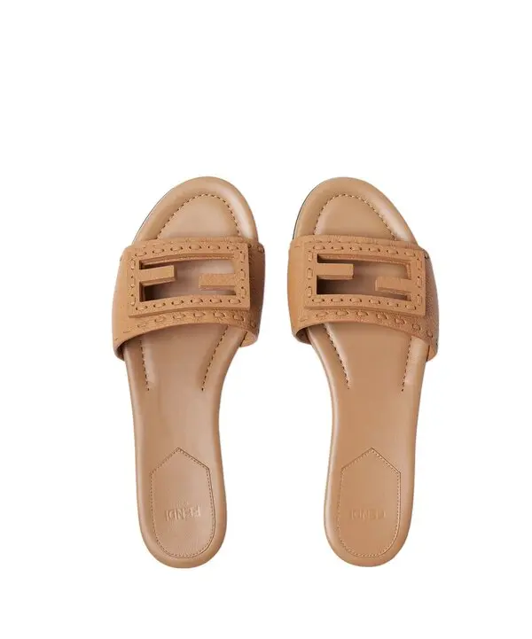 Fendi Selleria Baguette Flat Sandals - Brown