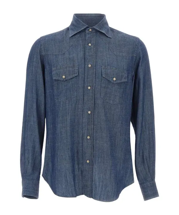 Eleventy Snap-front Western Shirt