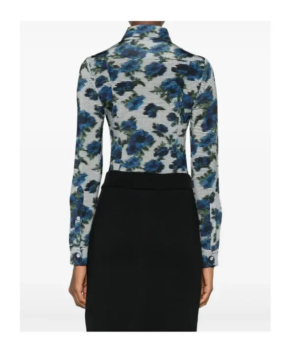 Coperni Floral Print Collared Bodysuit