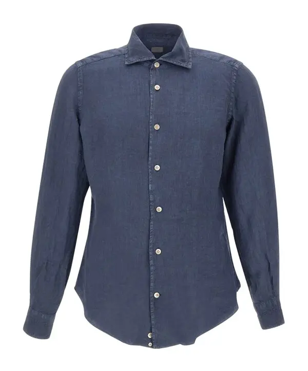 Eleventy Long Sleeved Buttoned Shirt - Blue