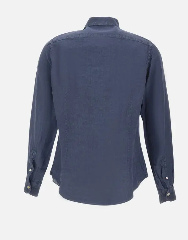 Eleventy Long Sleeved Buttoned Shirt - Blue
