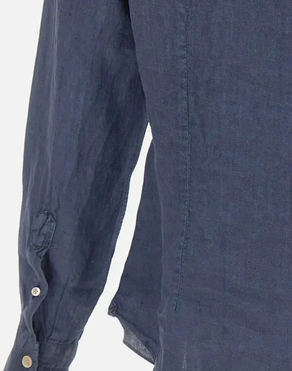 Eleventy Long Sleeved Buttoned Shirt - Blue
