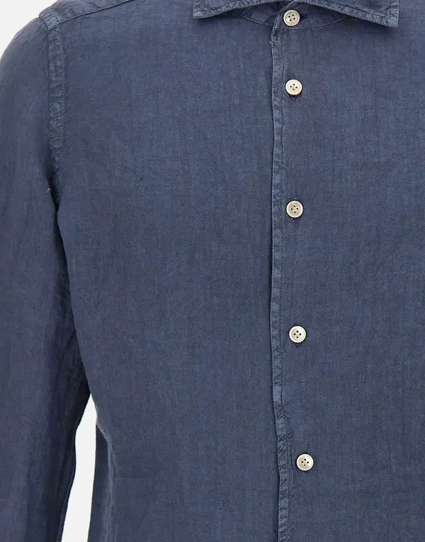 Eleventy Long Sleeved Buttoned Shirt - Blue