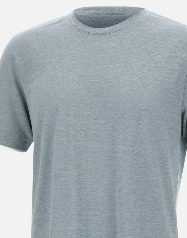Eleventy Contrast Trim Short Sleeved Knitted T-shirt