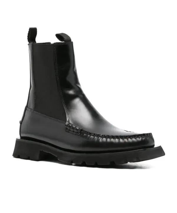Hereu Round-toe Ankle Boots With Lug Sole