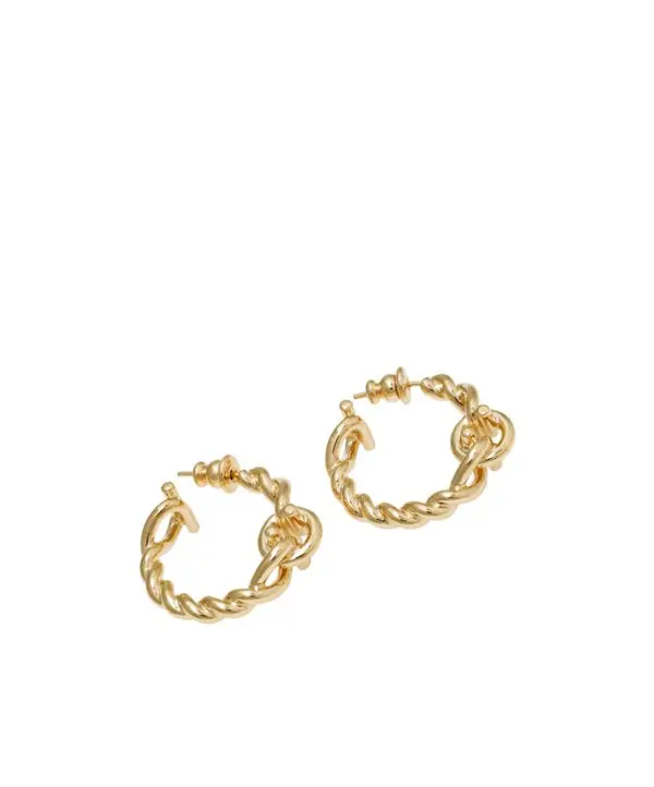 FERRAGAMO Twisted Chain Gancini Earrings - Gold