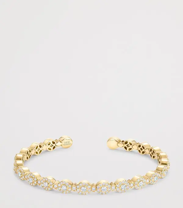 DAVID MORRIS Yellow Gold And Diamond Oval Bangle