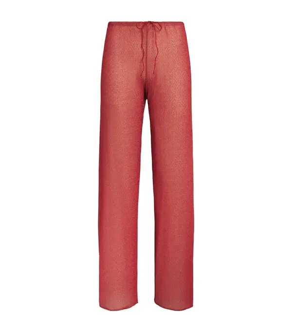 Oseree Metallic Lumière Wide-leg Trousers