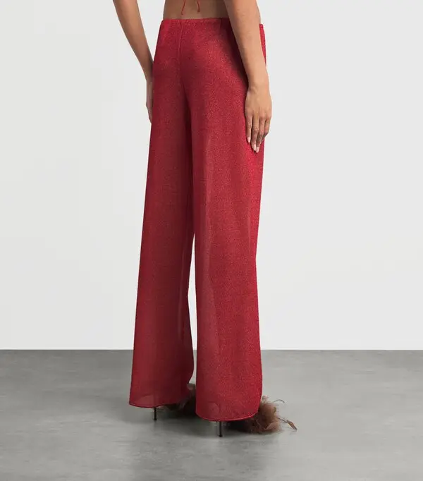 Oseree Metallic Lumière Wide-leg Trousers