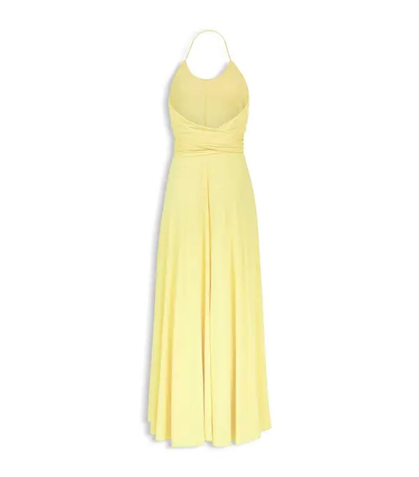 Alaïa Draped Jersey Halterneck Maxi Dress - Beige