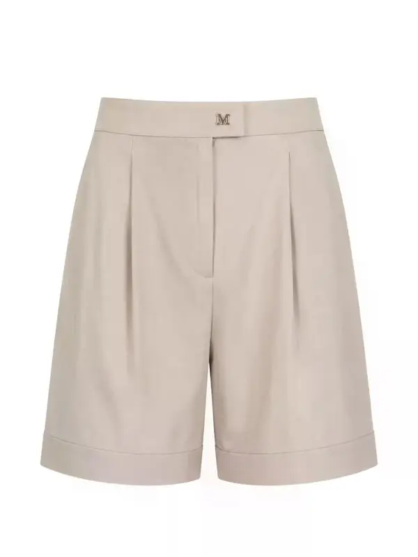 Max Mara Logo Plaque Pleated Shorts