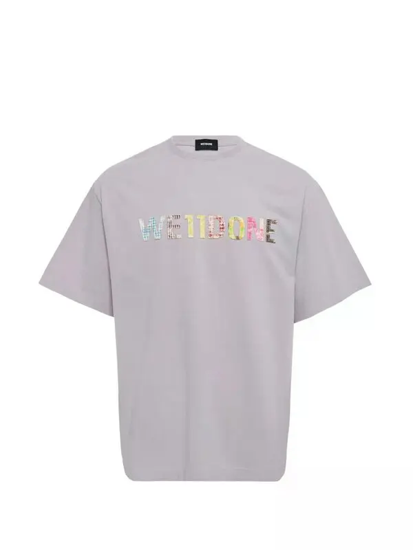 We11Done Checkered Logo T-shirt
