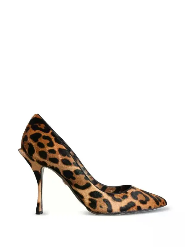 Dolce & Gabbana Leopard-print Calf-hair Pumps - Brown