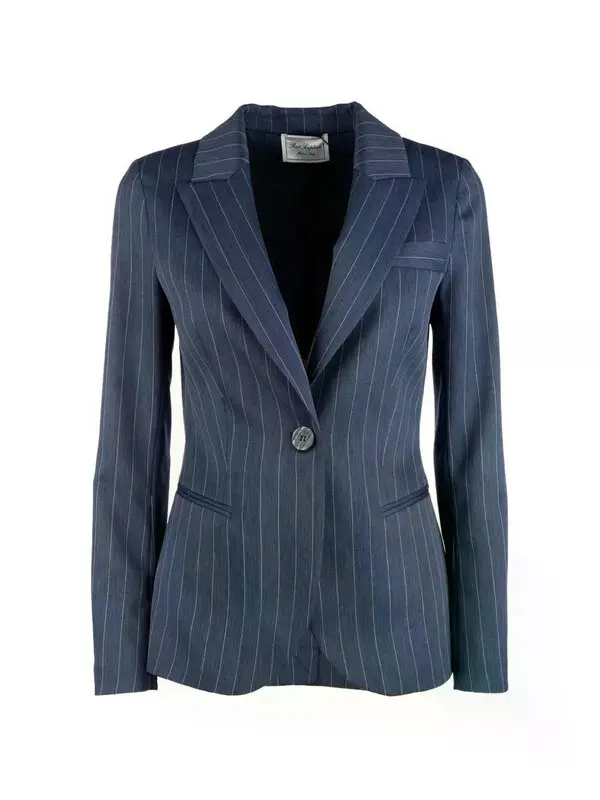 POST SCRIPTUM Pinstripe Pattern Peak Lapels Blazer