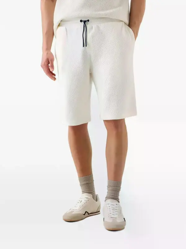 Guess Waffle Knit Drawstring Shorts - Blue