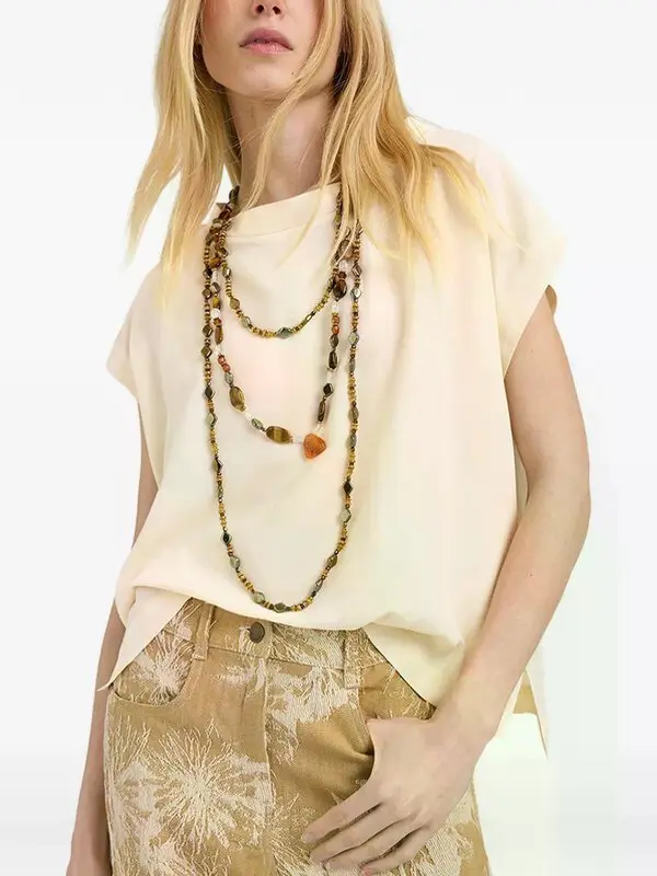 Momoni Boat-neck Sleeveless Blouse