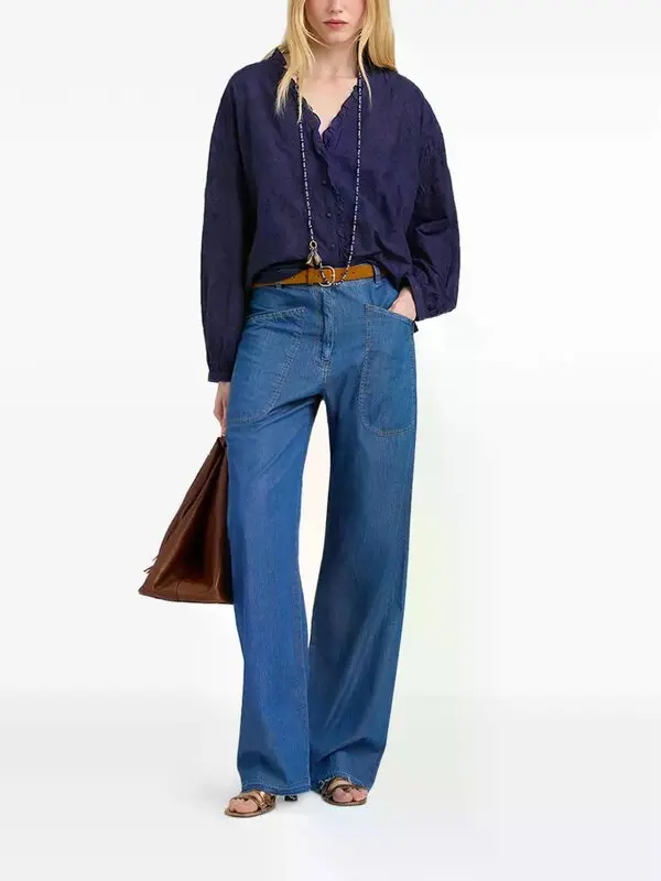 Momoni Embroidered Ruffled Shirt