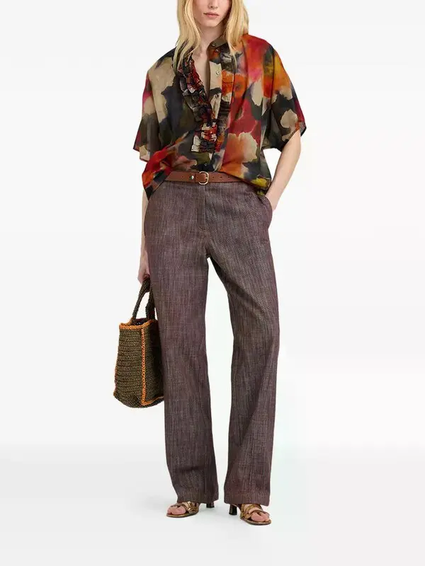 Momoni Abstract Print Kimono Sleeve Shirt