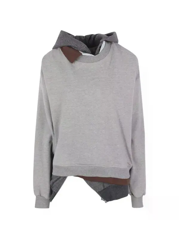AUGUST BARRON Layered Effect Hoodie - Grey