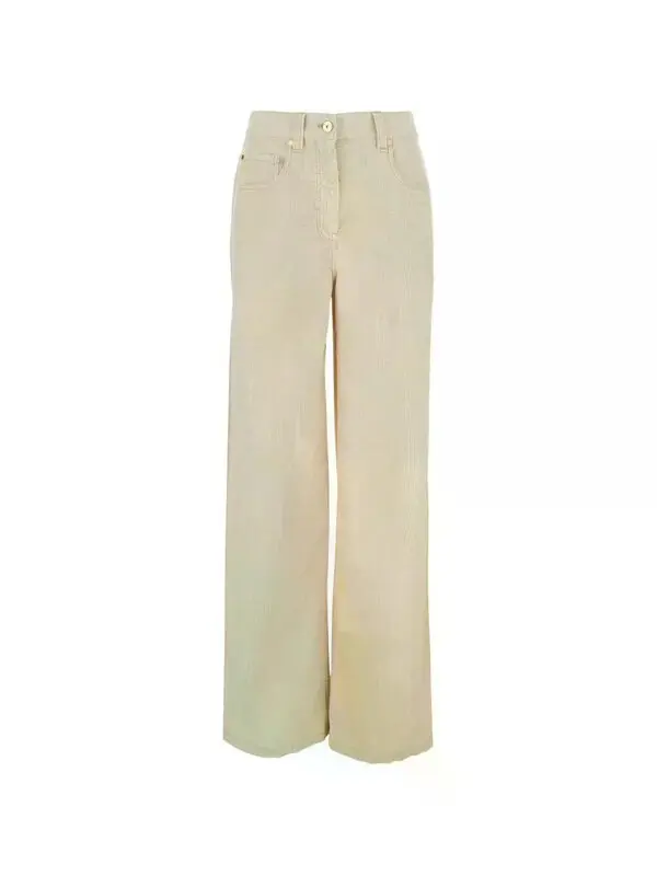 Brunello Cucinelli Beige Corduroy Monili Chain Trousers - Neutrals