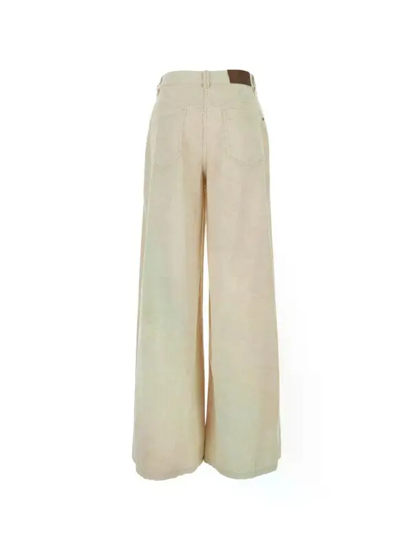 Brunello Cucinelli Beige Corduroy Monili Chain Trousers