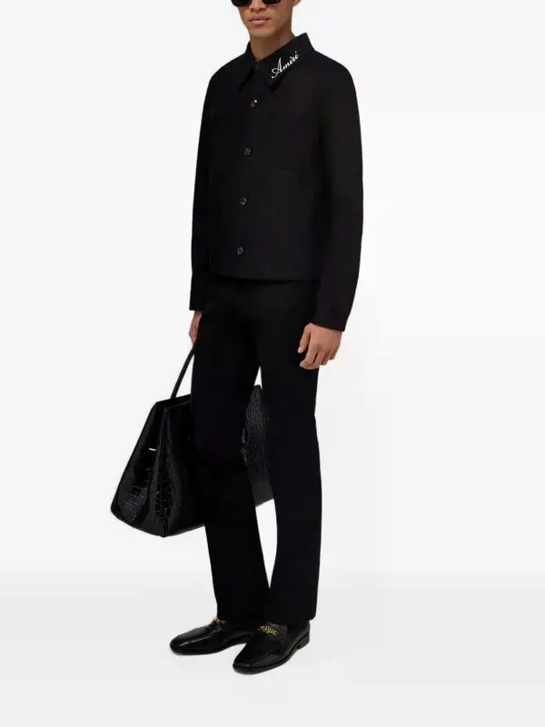 Amiri Logo Embroidered Jacket - Black