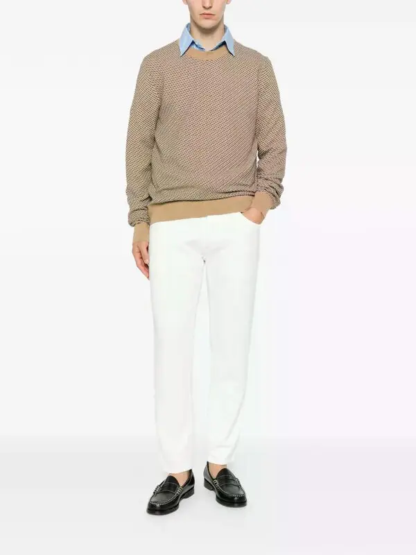 BOSS Geometric Pattern Crew Neck Sweater