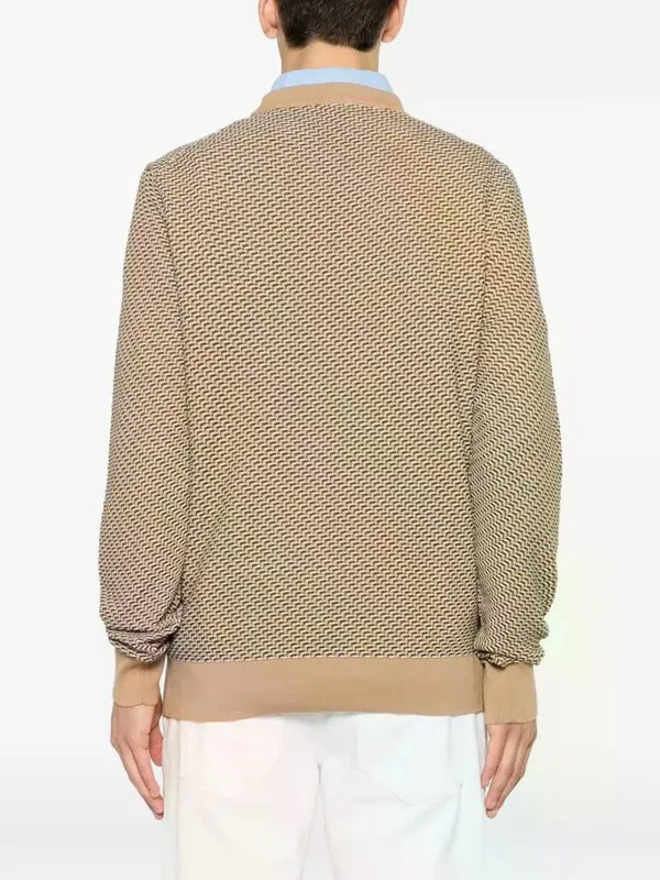 BOSS Geometric Pattern Crew Neck Sweater