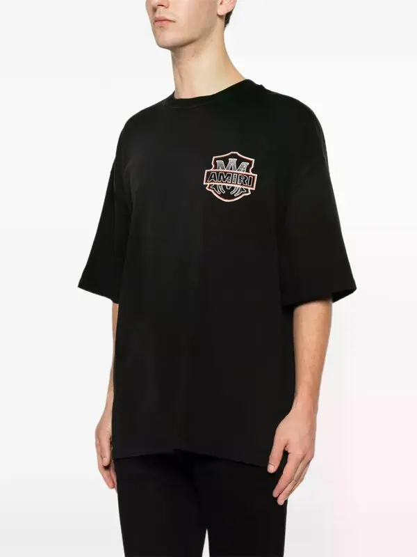 Amiri Crystal-embellished Logo-print T-shirt - Black