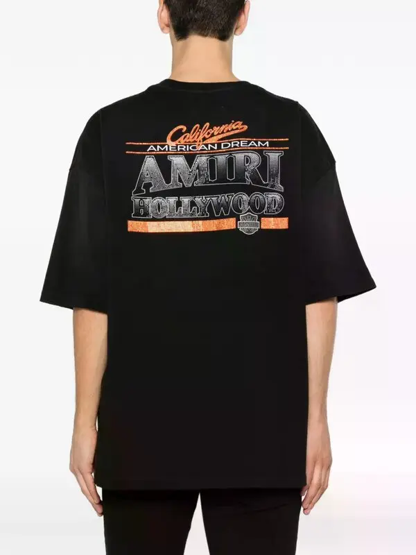 Amiri Crystal-embellished Logo-print T-shirt