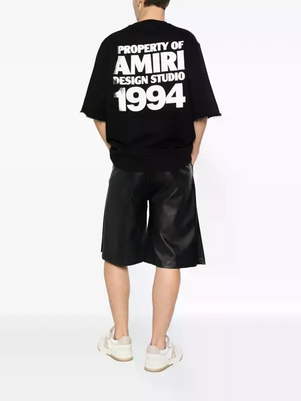 Amiri Logo-print Raw-edge T-shirt