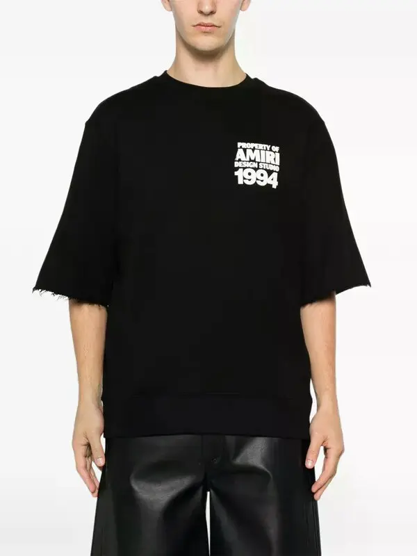 Amiri Logo-print Raw-edge T-shirt