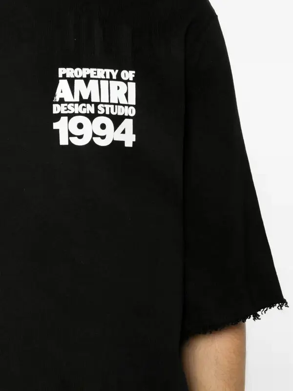 Amiri Logo-print Raw-edge T-shirt