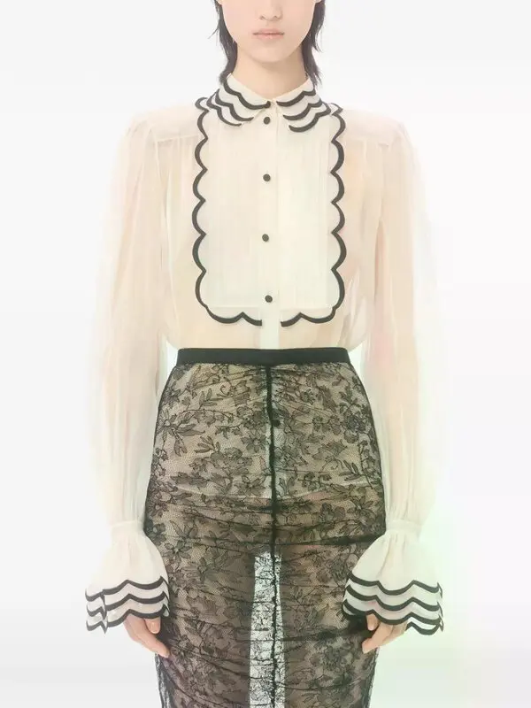 Valentino Garavani Embroidered Organza Shirt