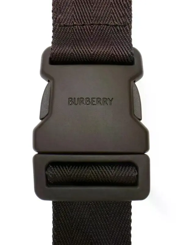 Burberry Check Cotton Belt Bag With Calf Leather Trim