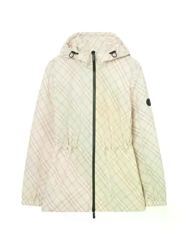 Burberry Check Lightweight Hooded Jacket - Neutrals