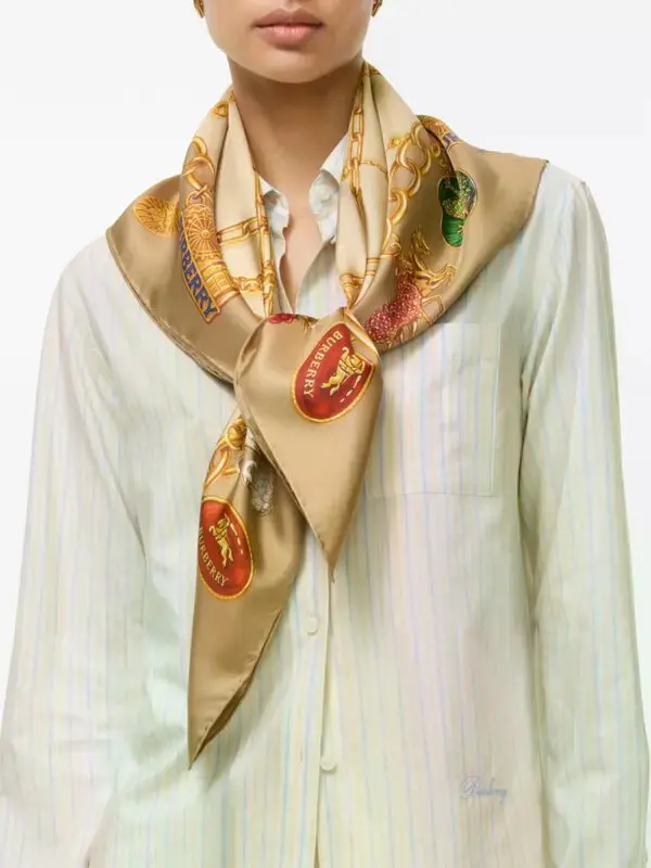 Burberry Check Charm Silk Scarf