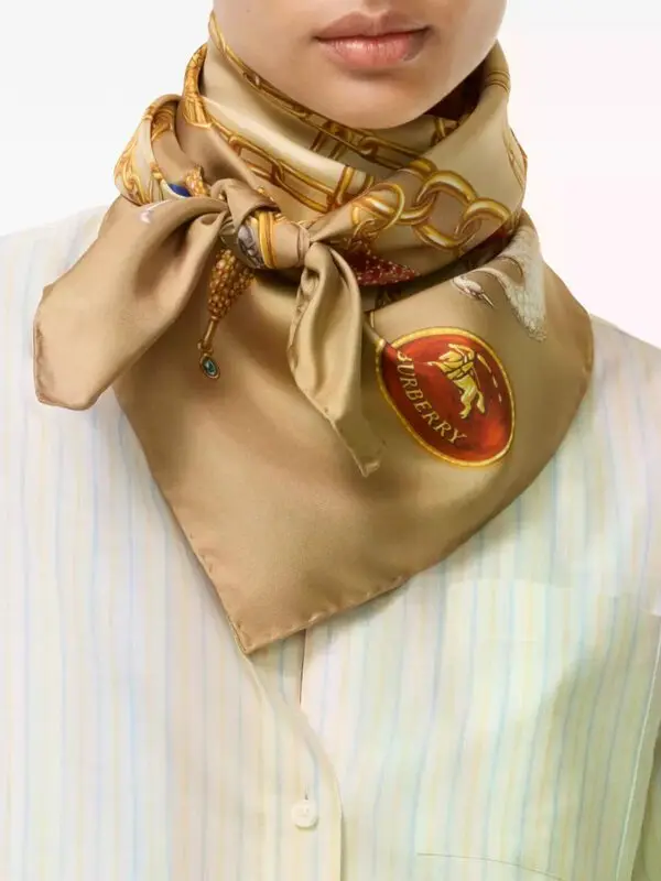 Burberry Check Charm Silk Scarf