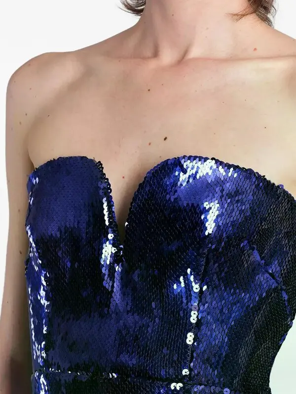 Alex Perry Sequin Embellished Strapless Midi Dress