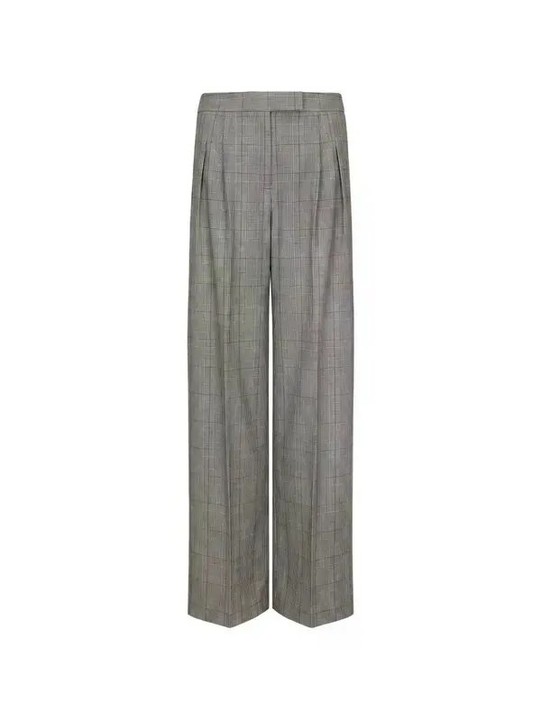 SITUATIONIST Check-pattern Wool Tailored Trousers - Grey