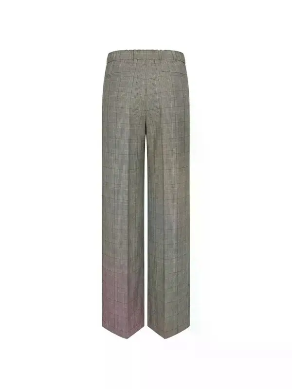SITUATIONIST Check-pattern Wool Tailored Trousers