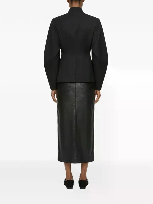 SITUATIONIST Zip-pocket Leather Midi Skirt
