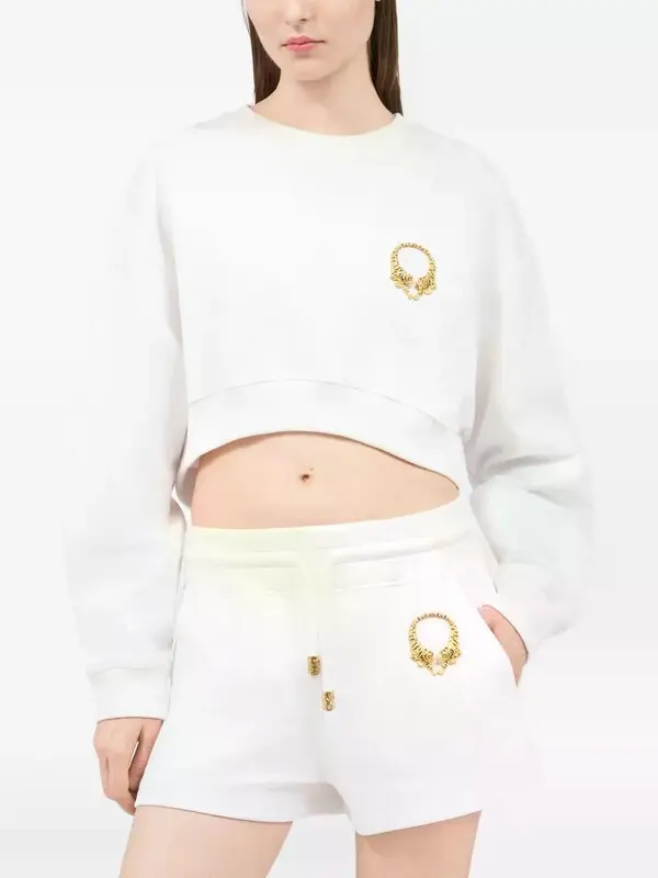 Roberto Cavalli Embellished Cropped Sweatshirt