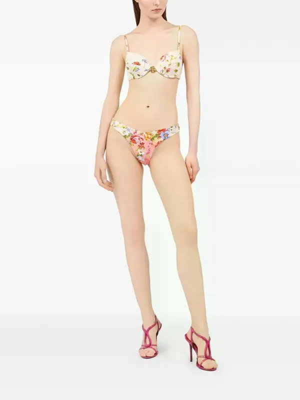 Roberto Cavalli Floral Print Detail Bikini Top