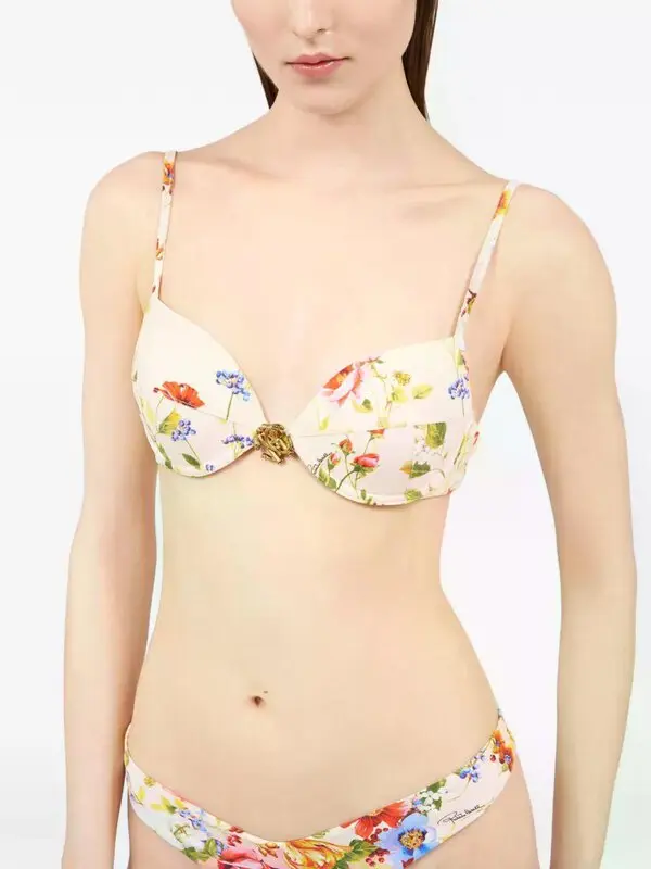 Roberto Cavalli Floral Print Detail Bikini Top