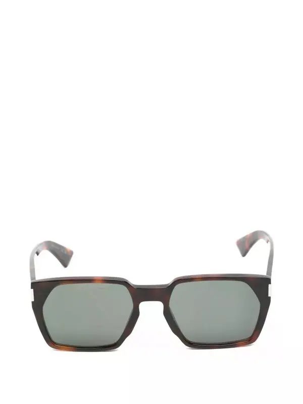 Saint Laurent Geometric-frame Sunglasses - Brown