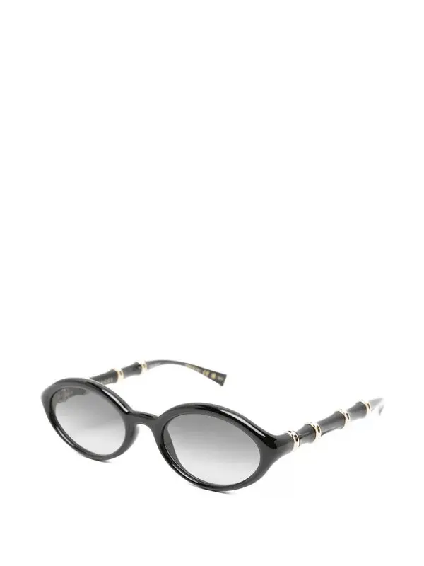 Gucci Bamboo Oval-frame Sunglasses - Black